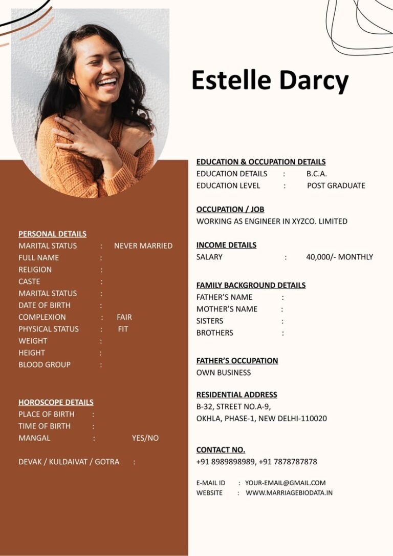 Free Marriage Biodata Templates – Editable Biodata Format for Marriage ...