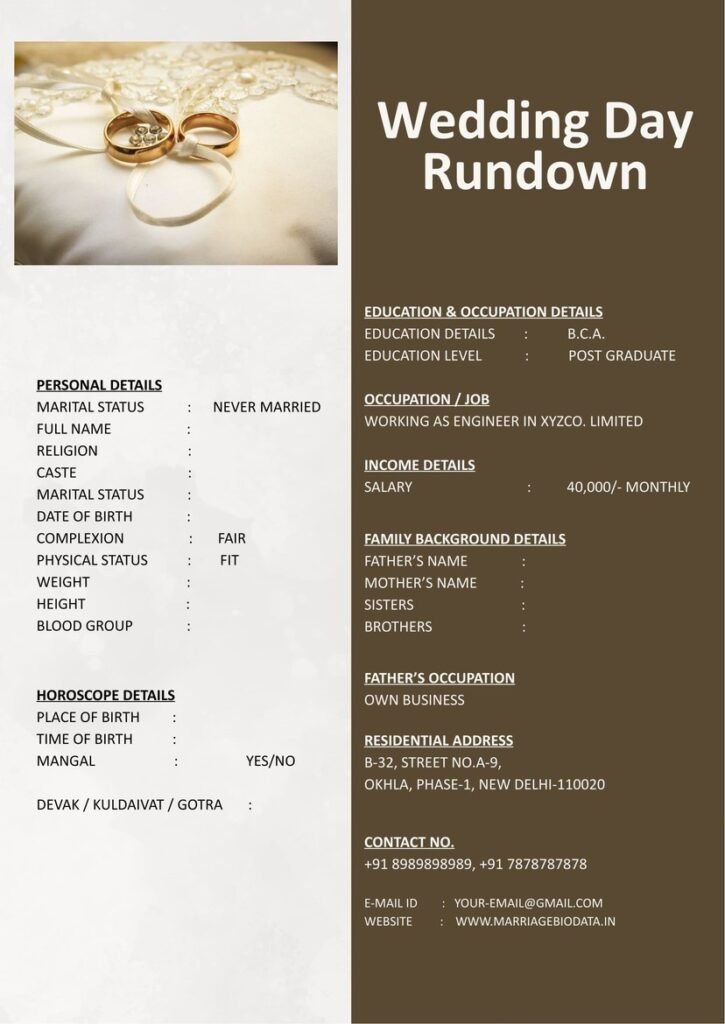 Free Marriage Biodata Templates – Editable Biodata Format for Marriage ...